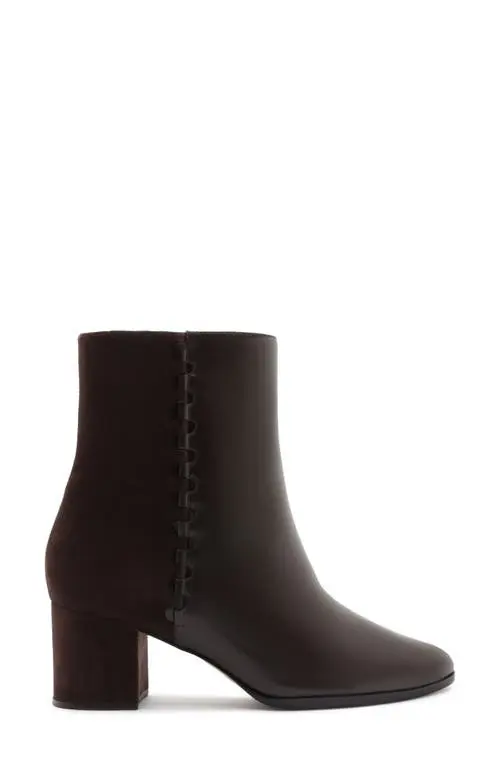 ALEXANDRE BIRMAN Jesse Leather Ankle Bootie - Dark Brown