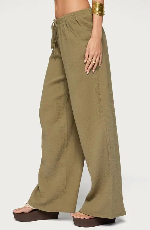 EDIKTED Viktoria Wide Leg Gauze Pants