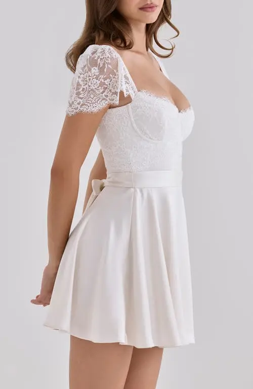 House Of Cb Selena Satin & Lace Minidress