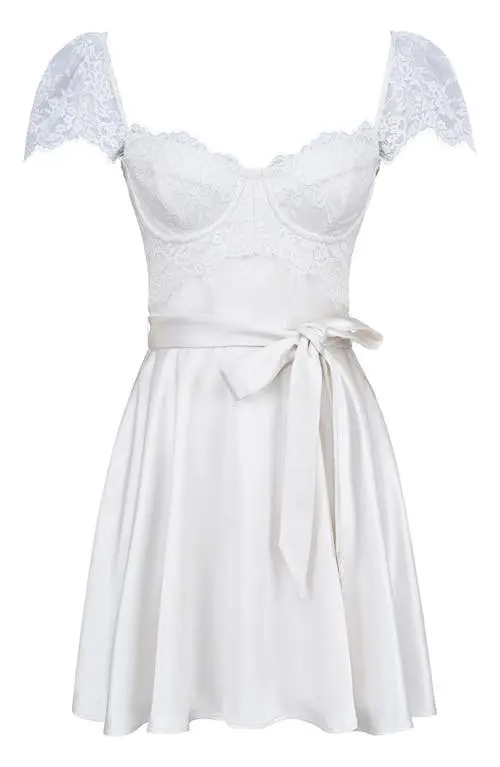 House Of Cb Selena Satin & Lace Minidress