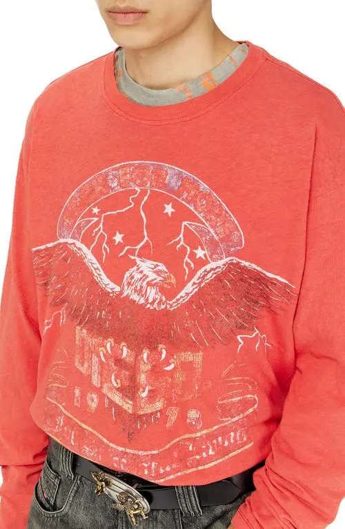 DIESEL® Cotton & Hemp Long Sleeve Graphic T-shirt