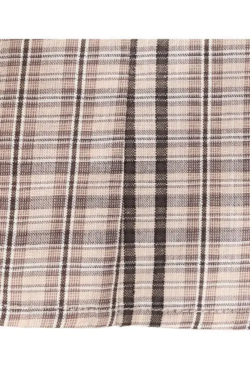 Mango Checkered Cotton Blend Top