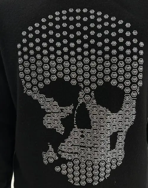 Philipp Plein Cashmere Roundneck Pullover Skull Strass