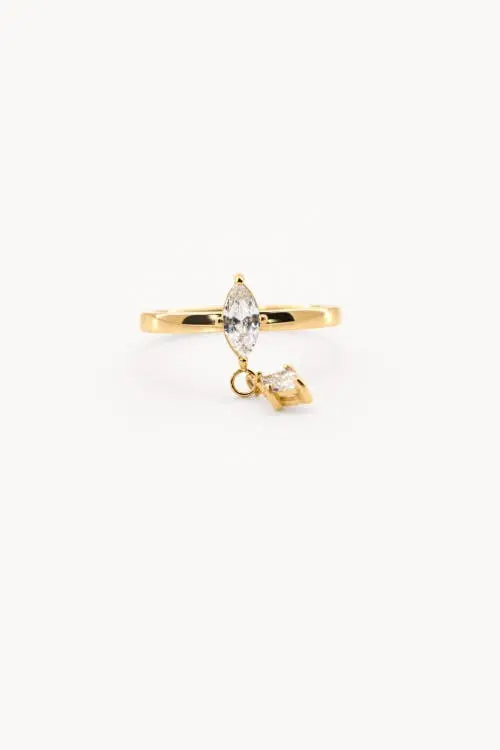 MEIDEYA Marquise Charm Ring - Gold
