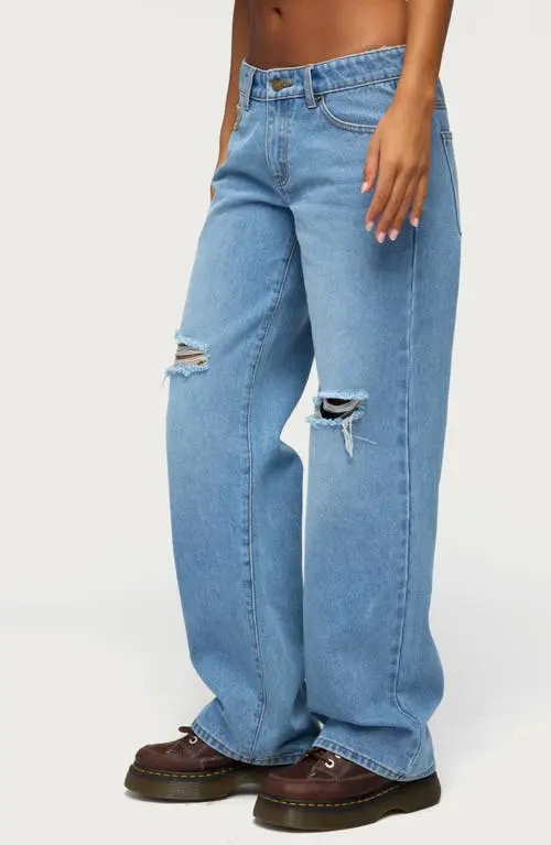 EDIKTED Juju Ripped Low Rise Baggy Jeans