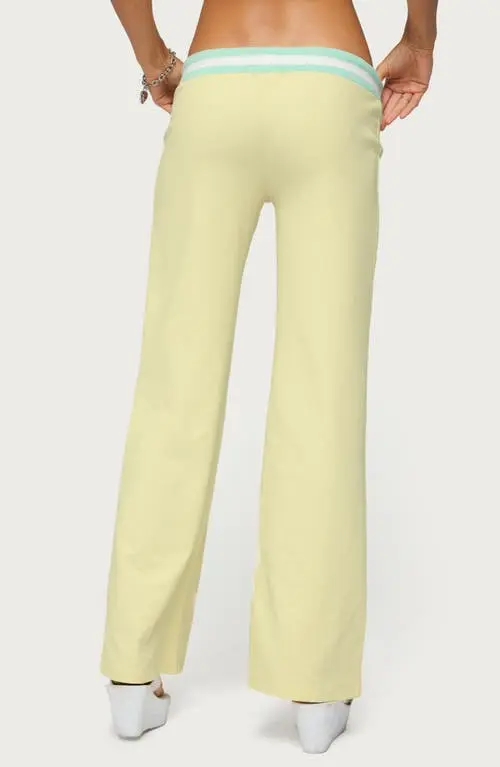 EDIKTED Clioh Contrast Waist Straight Leg Sweatpants