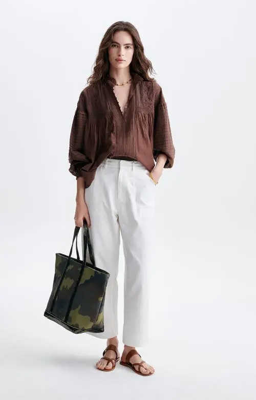Vanessa Bruno Dahlia High Neck Lace Blouse - Marron