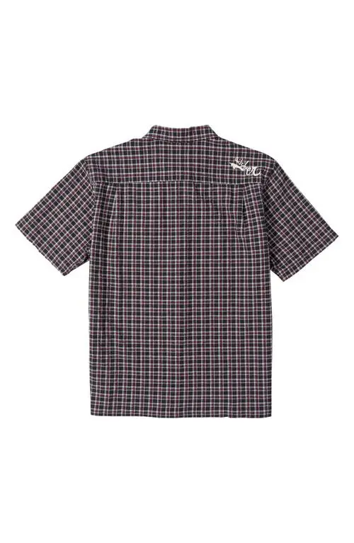 Quiksilver Yg Oversize Plaid Short Sleeve Seersucker Button-up Shirt - Anthracite