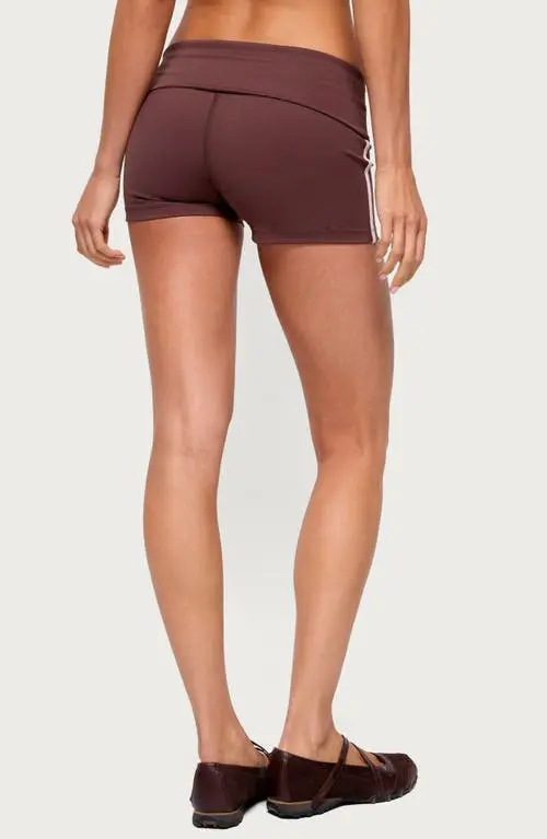 EDIKTED Ambar Contrast Stripe Foldover Shorts