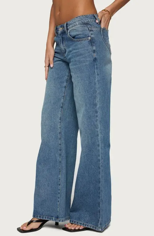 EDIKTED Casta Heart Pocket Low Rise Baggy Jeans