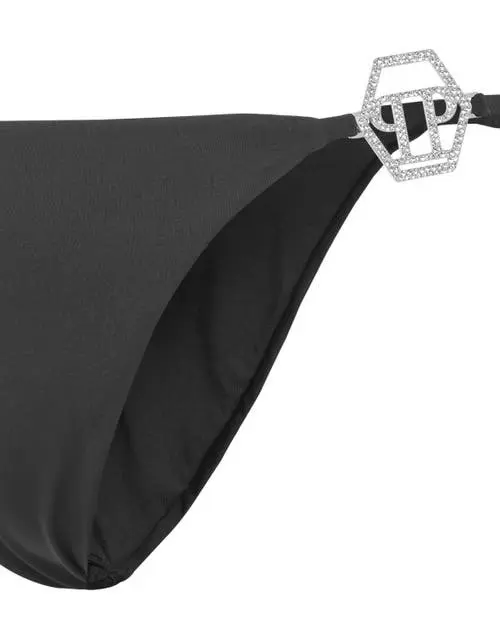 Philipp Plein Swimwear Bottom Slip Crystal - Black