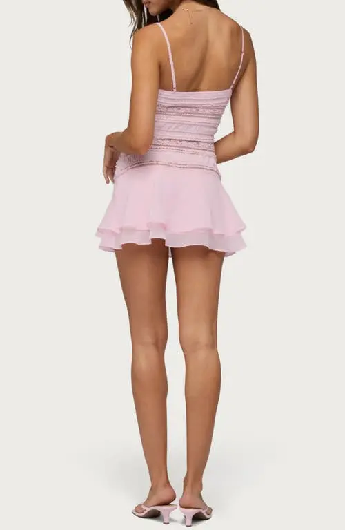 EDIKTED Marcia Chiffon & Lace Minidress