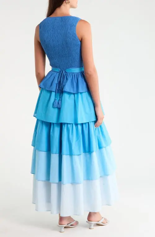 SUGARLIPS Zoria Smocked Tiered Maxi Dress