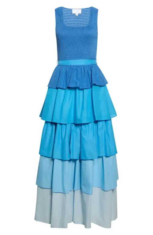 SUGARLIPS Zoria Smocked Tiered Maxi Dress