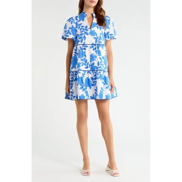 SUGARLIPS Candace Floral Tiered Cotton Minidress