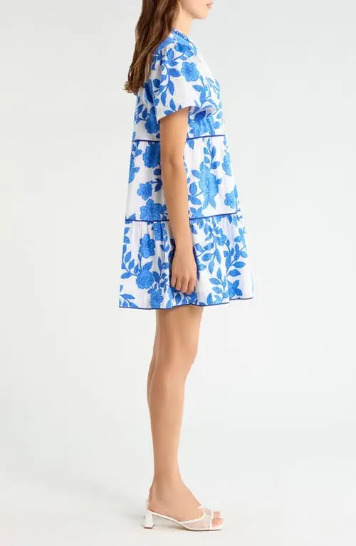 SUGARLIPS Candace Floral Tiered Cotton Minidress