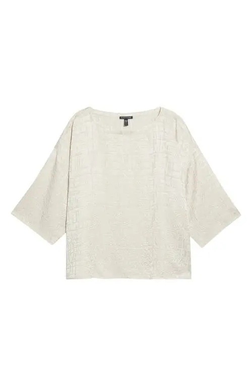 Eileen Fisher Bateau Neck Box Top With 3/4 S - Plaster