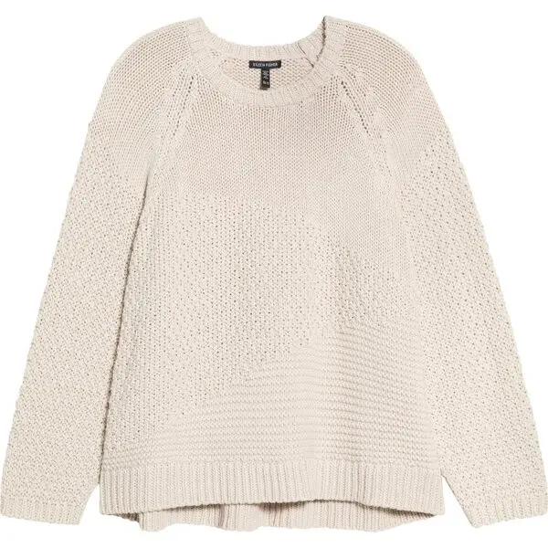 Eileen Fisher Organic Cotton Crewneck Sweater - Plaster