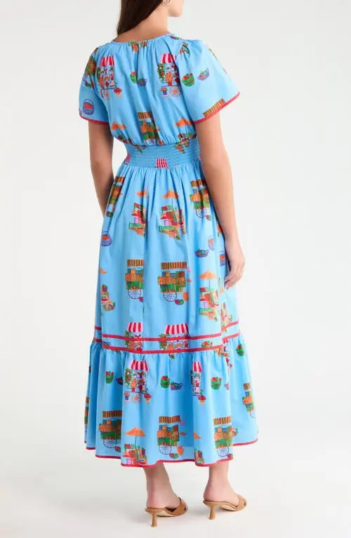 SUGARLIPS Ordy Smocked Cotton Maxi Dress