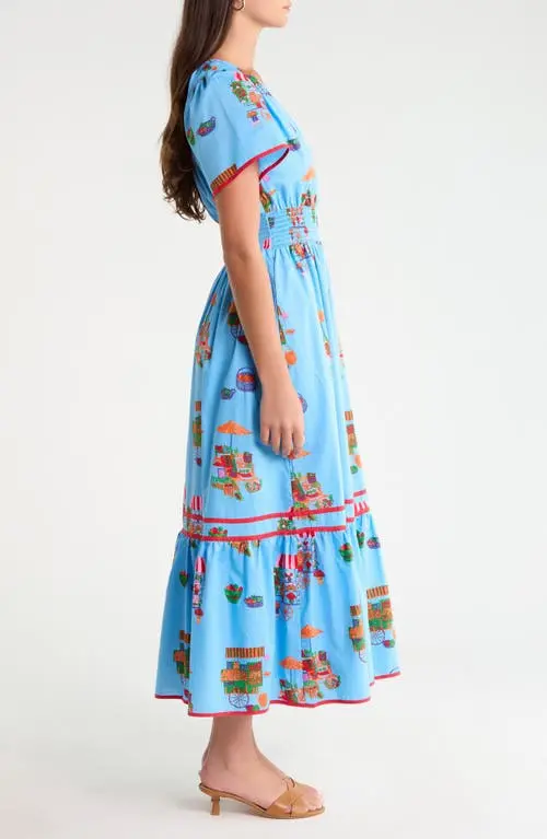 SUGARLIPS Ordy Smocked Cotton Maxi Dress