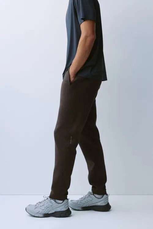 H&M Regular-fit Tapered Sports Joggers With Drymove - Dark Coffee