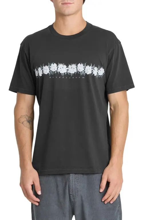 Quiksilver Gorb Band Pigment Dye Cotton T-shirt - Phantom