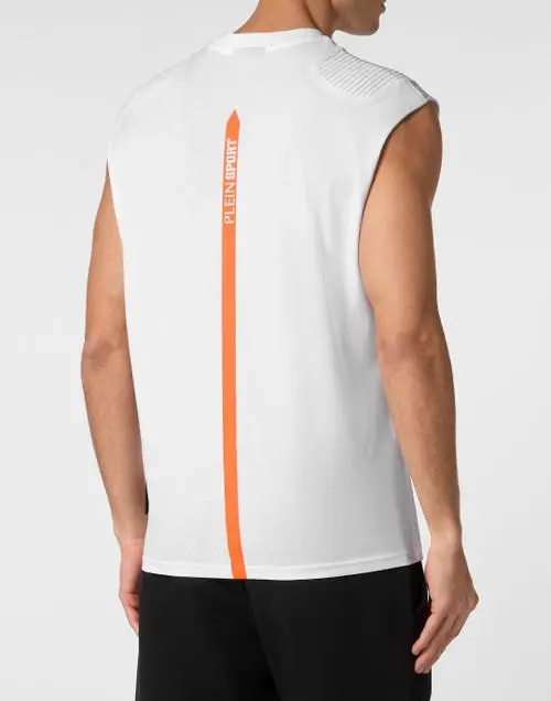 PLEIN SPORT Tank Top - White/orange