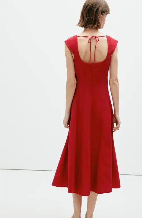 Mango A-line Dress With Bow Back Detail