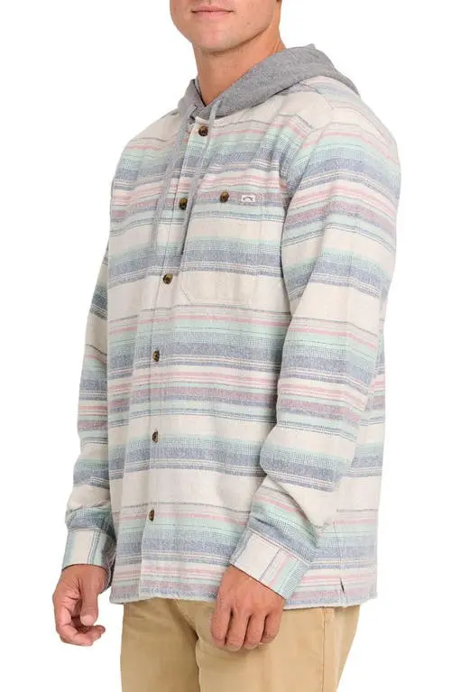 BILLABONG Baja Hooded Flannel Shirt Jacket - Oatmeal