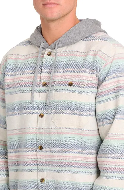 BILLABONG Baja Hooded Flannel Shirt Jacket - Oatmeal