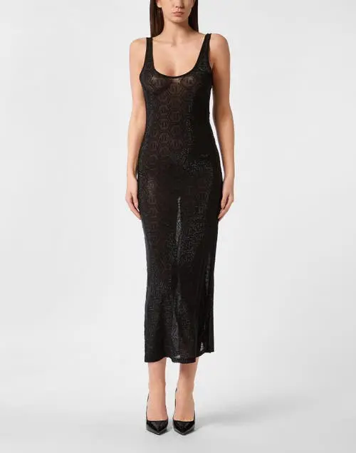 Philipp Plein Long Tank Dress Monogram