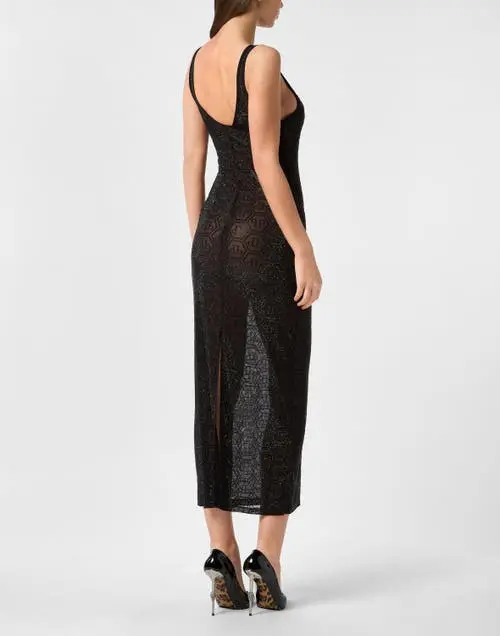Philipp Plein Long Tank Dress Monogram