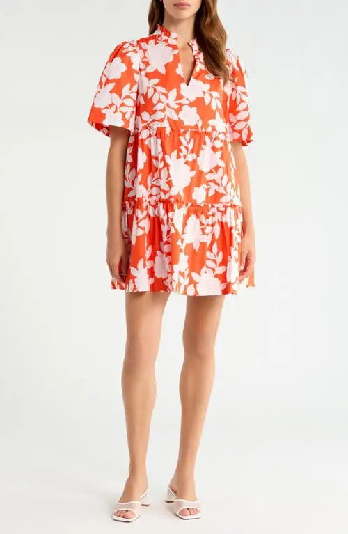 SUGARLIPS Floral Dixie Tiered Cotton Dress