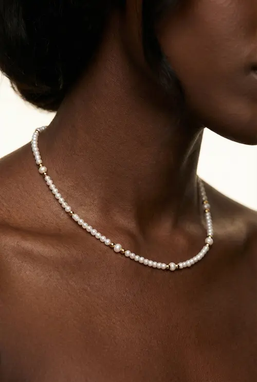 JOEY BABY Emili Freshwater Pearl Necklace With 18k Stainless Steel