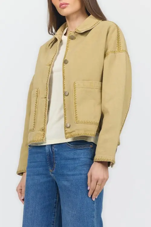 DEAR JOHN Sable Chore Embroidery Trim Jacket