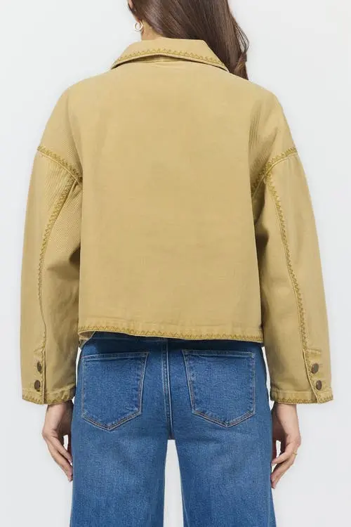 DEAR JOHN Sable Chore Embroidery Trim Jacket
