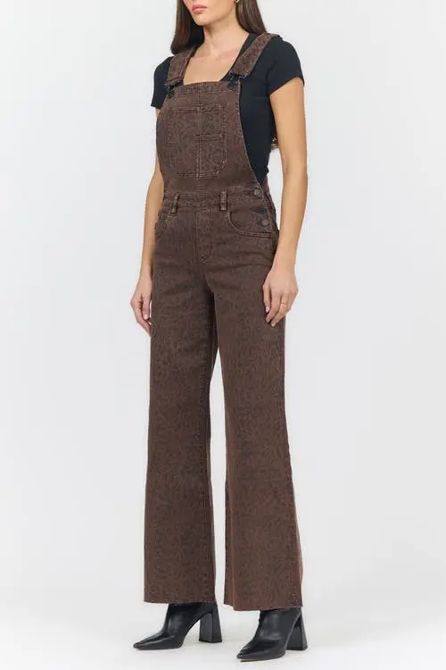 DEAR JOHN Fiona Leopard Print Overalls Jeans