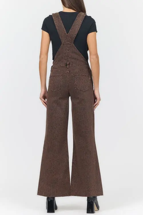 DEAR JOHN Fiona Leopard Print Overalls Jeans