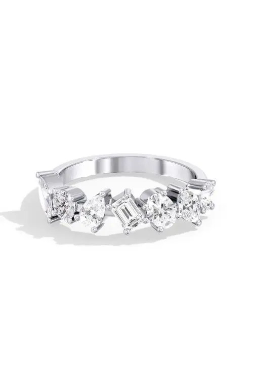 EVERLEE Seven Stone Multi-shape Lab Diamond Band In 14k Gold - White Gold