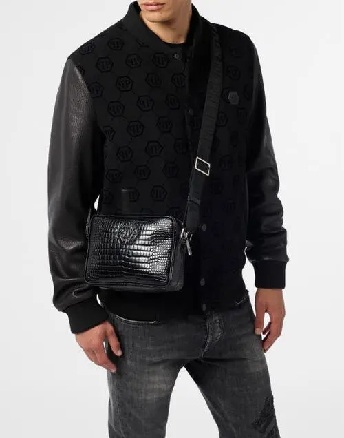 Philipp Plein Leather Laptop Bag Cocco
