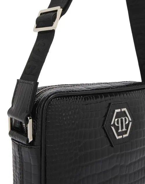 Philipp Plein Leather Laptop Bag Cocco