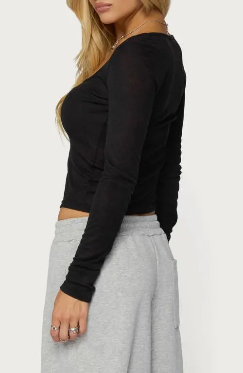 EDIKTED Amanita Scoop Neck Rib Top