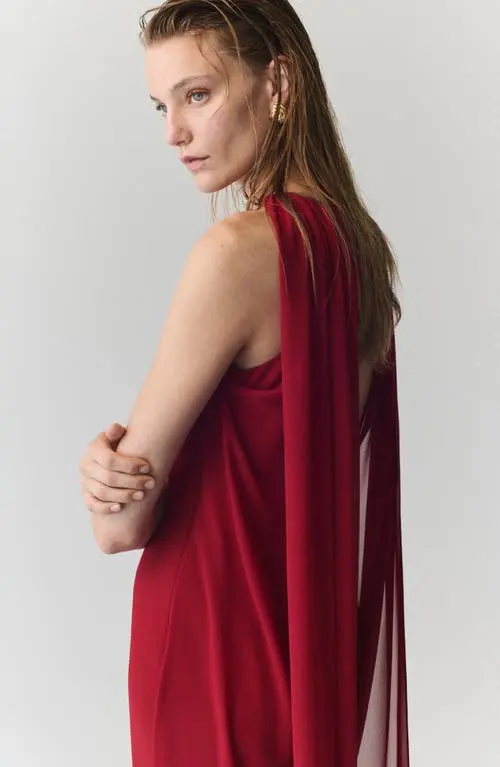 Mango Sleeveless Cape Wide-leg Jumpsuit