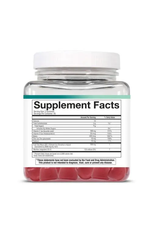 YOUTHEORY Zero Sugar Irish Sea Moss Gummy Supplement 90 Count