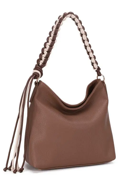 MALI + LILI Isabella Faux Leather Hobo Bag - Mocha