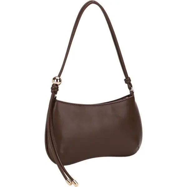 MALI + LILI Elva Faux Leather Shoulder Bag - Chocolate