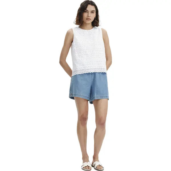 FINERY LONDON Gloria Cotton Broderie Anglaise Sleeveless Top - White