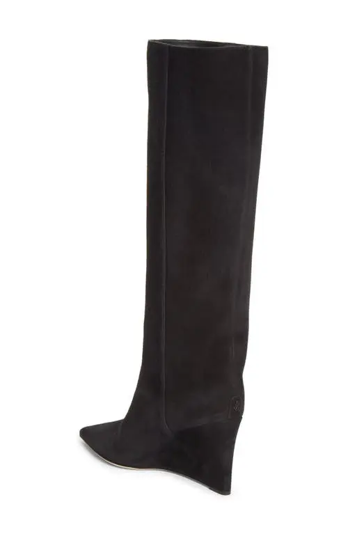 JIMMY CHOO Blake Pointed Toe Knee High Wedge Boot