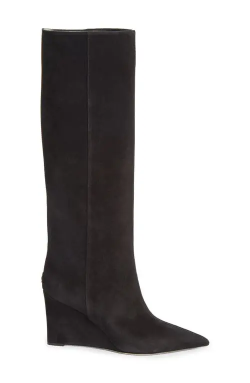 JIMMY CHOO Blake Pointed Toe Knee High Wedge Boot