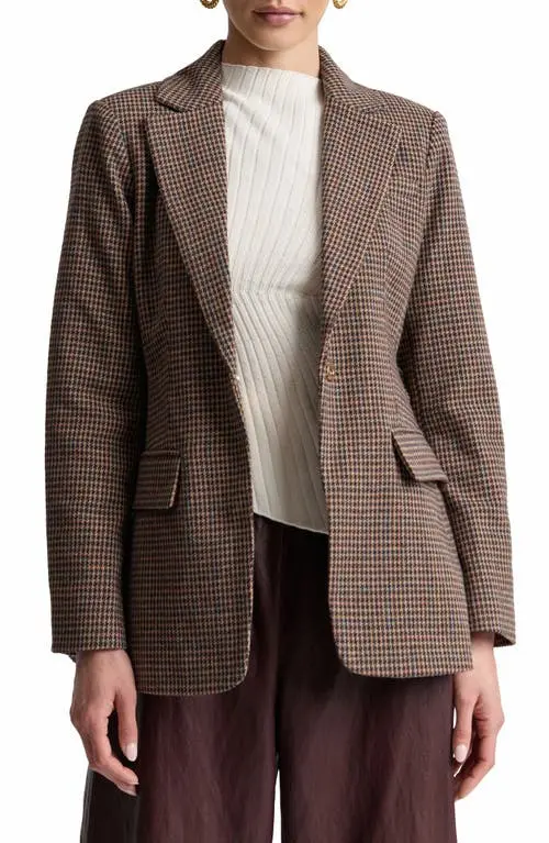 Avec Les Filles Belted Houndstooth Blazer